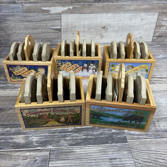 Brown Bag | Kitchen | Lot Of 5 Cookie Art Stamping Tiles Various Cookie ...
